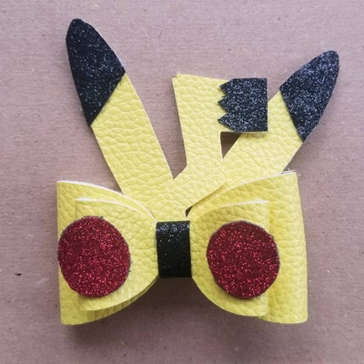 Digital SVG, DXF, PDF Anime Hair Bow Template, Anime Bow, Pikachu Bow ...