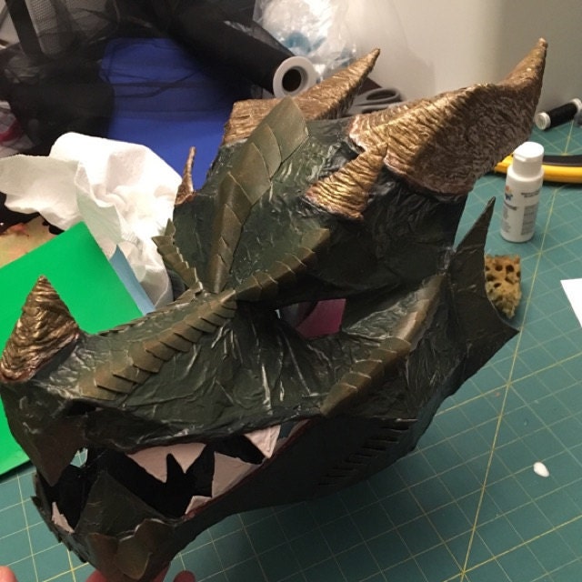 DRAGON Mask Make your own 3D dragon mask with this template | Etsy