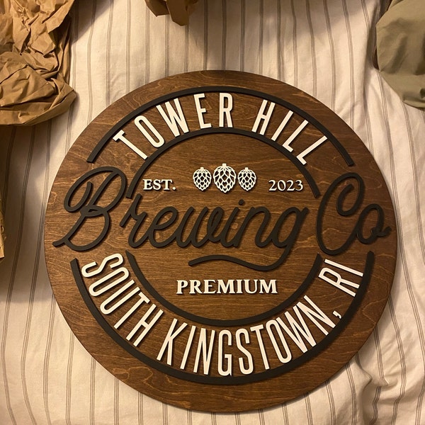 Personalized Brewing Company Sign, Custom Bar Sign, Home Bar Brewery ...