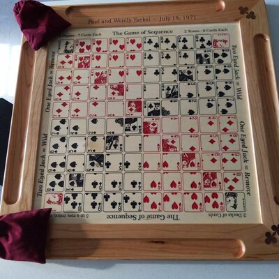 Engraved and Painted Sequence Game Board - Etsy