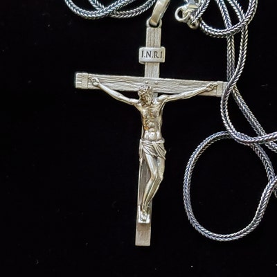 Personalized Silver Jesus Cross Necklace, Handmade Crucifixion of Jesus ...