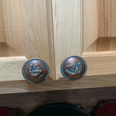 Horseshoes With Rope Drawer Pulls or Cabinet Knobs. Western, Southwest ...