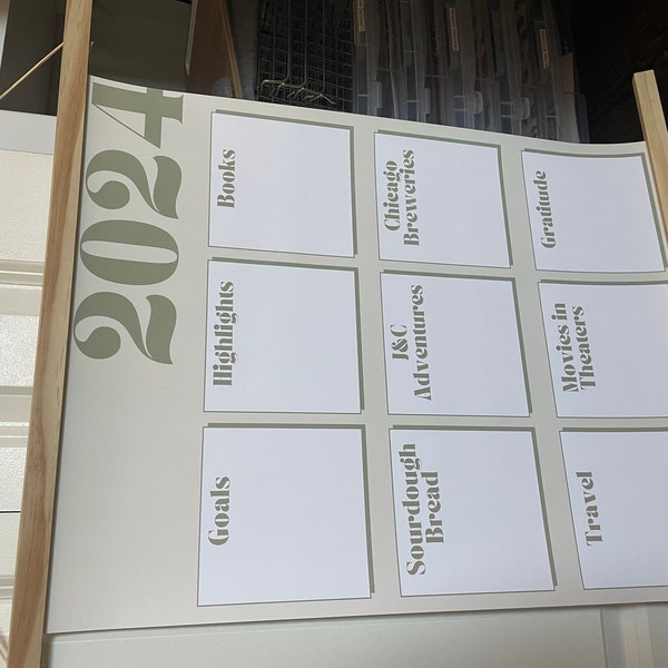 2024 Poster Calendar | Wood Poster Hanger | Wall Hanging | All Year ...