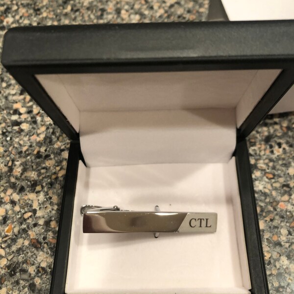 Engraved Tie Clip, Personalized Tie Clip, Custom Tie Clip, Silver Tie ...