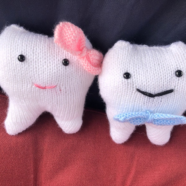 PDF Knitting Pattern Tooth Fairy Pouch Pillow Back Pocket Childs Easy ...