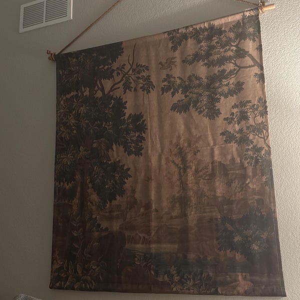 Handmade 100% LINEN 'golden Tapestry' Wall Hanging - 17th Century ...