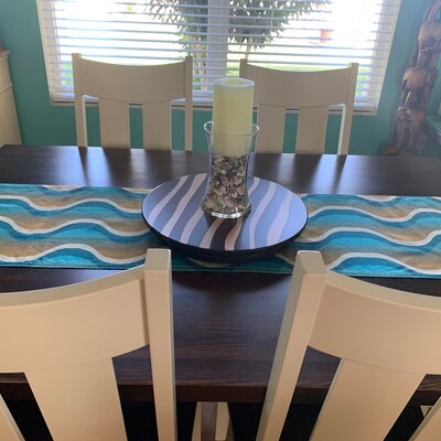 Waves Table Runner Art Deco in Yellow by Chicca_besso Vintage Style ...