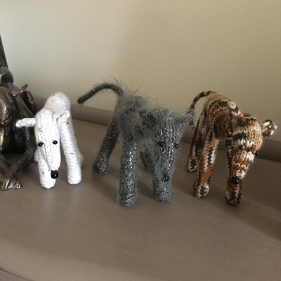 Lurcher Fluffy Scruffy Hairy Hound Hand Knitted Sighthound Wolfhound ...