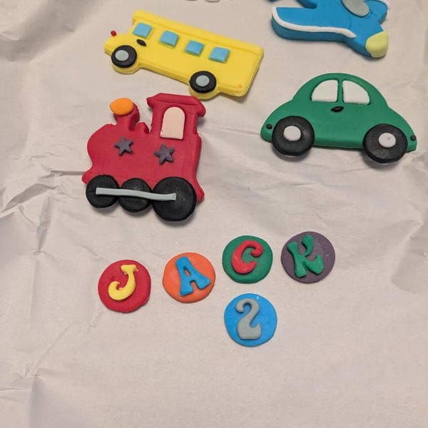 2d Edible Fondant Bright Coloured Car Cake Toppers Vegan - Etsy