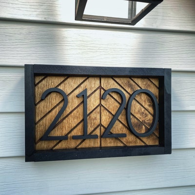 Chevron Horizontal Address Sign Address Plaque House - Etsy