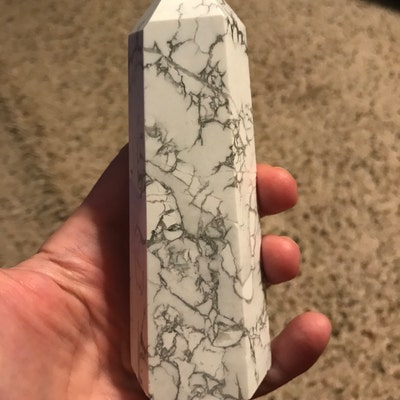 Large White Howlite Crystal Tower - Etsy