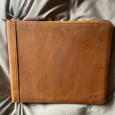Personalized Leather Portfolio Zippered Padfolio for iPad - Etsy