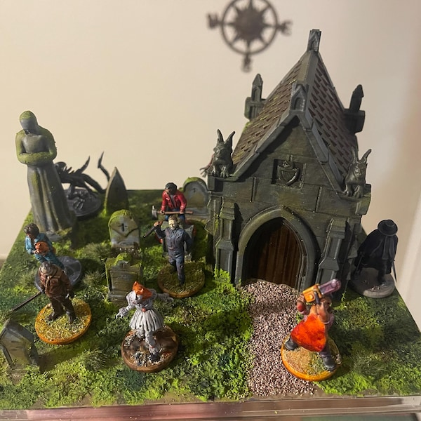 Endertoys Mausoleum Graveyard Scene - DND Terrain - Scenery for 28mm ...