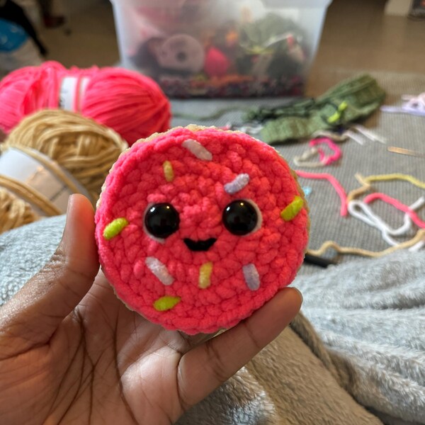 Mini Frosted Sugar Cookie Cookie Crochet Pattern, Plush Mini Cookie ...