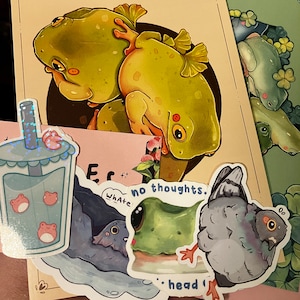 Frog Stack Big Frog Sticker Durable Sticker Laptop Sticker Vinyl Toad Sticker Deco Stickers Cute ...