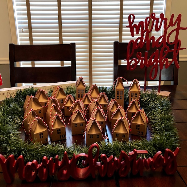 Advent Calendar Christmas Village House Kit, DIY Make Your Own - Etsy