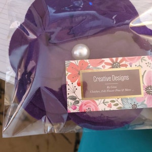 African Violet Corsage// DST African Violet Flower Pin//purple Felt ...