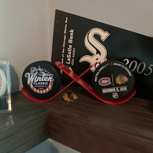 Hockey Puck Display / Holder White Made in USA Trophy Case | Etsy