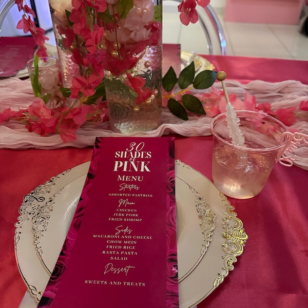 Editable White Gold Glitter Birthday Event Program Card Template ...