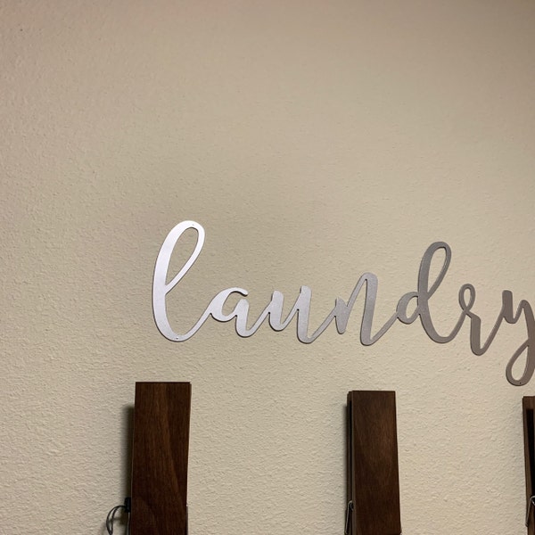 Laundry Metal Sign Metal Wall Art Laundry Sign Metal Words Metal Wall ...