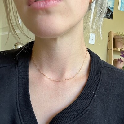 Whisper Chain Gold, Silver, or Rose Gold Simple Gold Chain Choker ...