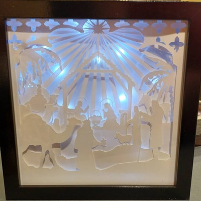 The Nativity, Religious, Christian Christmas Papercutting 3d Shadowbox ...
