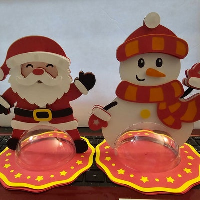 Christmas Santa Candy Holder SVG With Opening Mechanism, Santa Candy ...