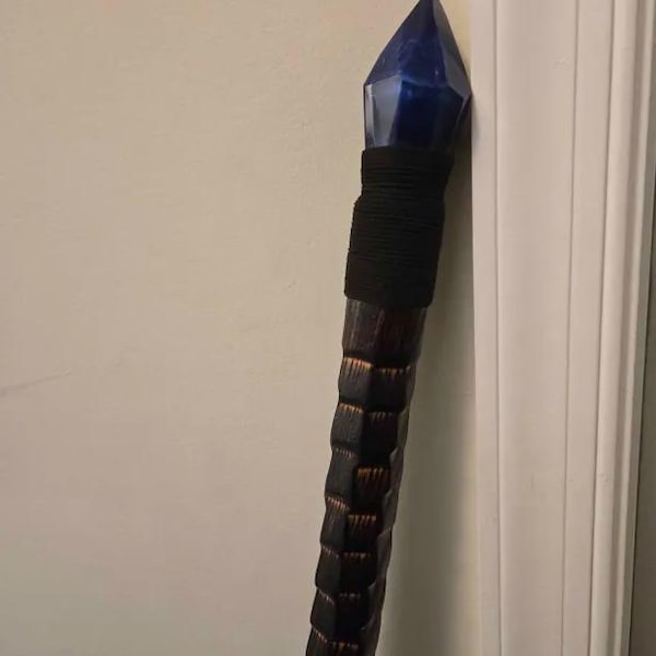 Blue Wizard Staff of Storm Magic Hand Made Renaissance Faire Cosplay ...