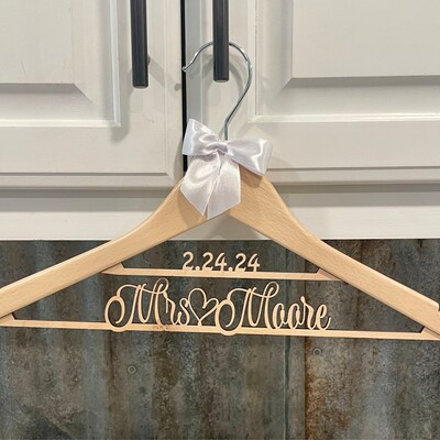 Bridal Dress Hanger, Mrs Hanger, Bridal Hanger, Wedding Hanger, Bride ...