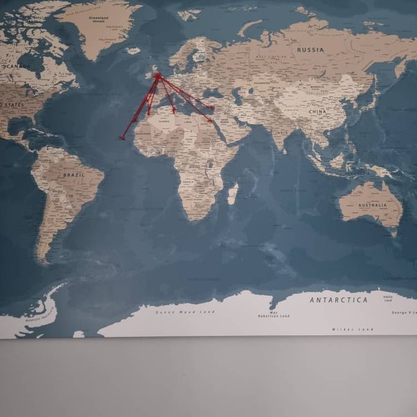 Push Pin World Map, Push Pin Map, World Map Pin Board, Cork World Map ...