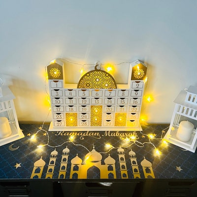 Ramadan Wooden Countdown Calendar Mosque Advent Calendar Ramadan Decor ...