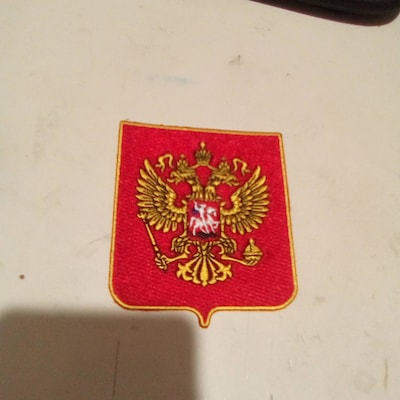 RUSSIA COAT of ARMS Patch Iron-on Embroidered Applique Russian Eagle ...