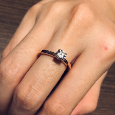 More Sizes 1/2 Ct Promise Ring, Engagement Ring, Round Solitaire Ring ...