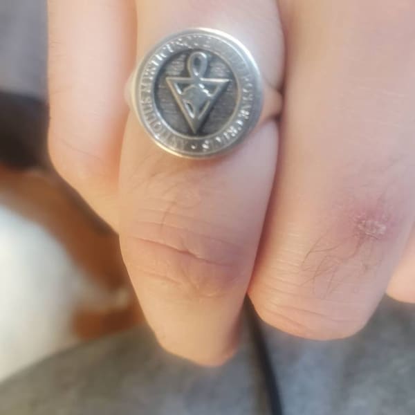 Spiritual Symbol of Ancient Ring, Silver Rosae Crucis Signet Ring ...