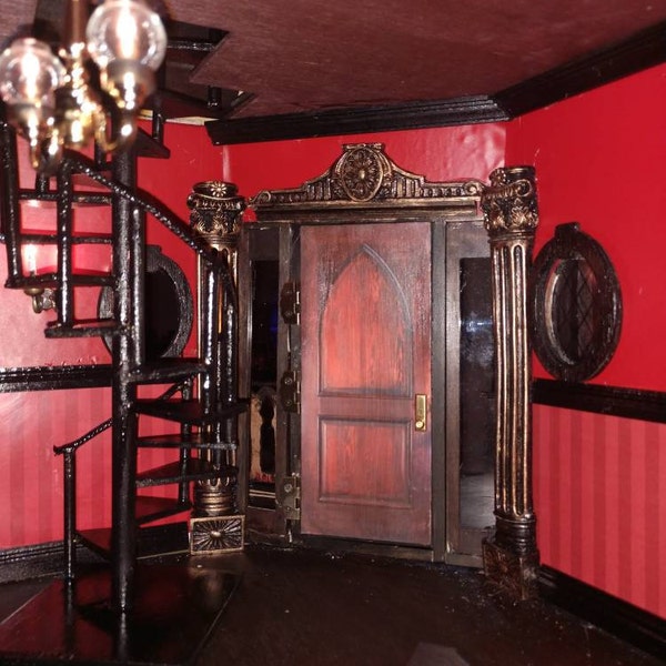 Miniature Gothic Wood Look Faux Prop PAPER Door in Several Scale Sizes ...