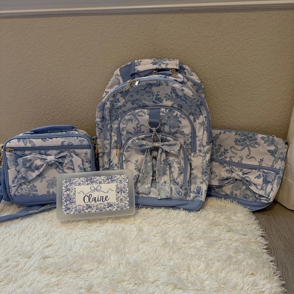 Grandmillennial Preppy Gingham Personalized Pencil Box, GIRLS School ...