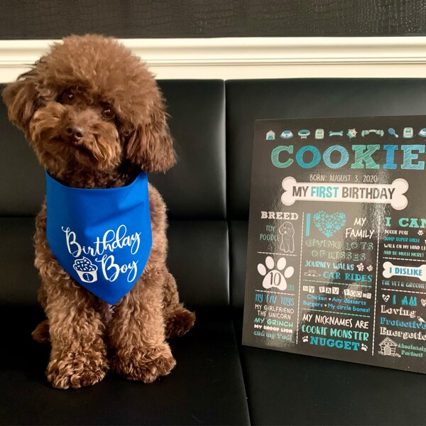 Dog First Birthday Chalkboard, Dog Birthday Sign, Dog Party, Pet 1st ...