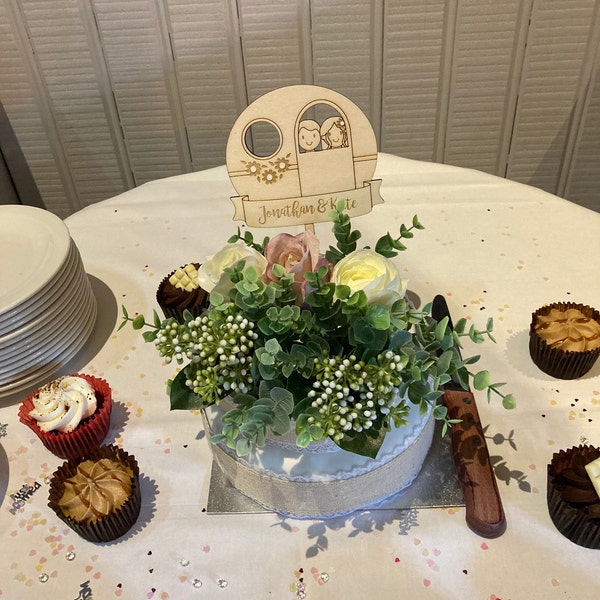 Vintage Caravan Wedding Cake Topper - Wedding Topper - Caravan Topper ...