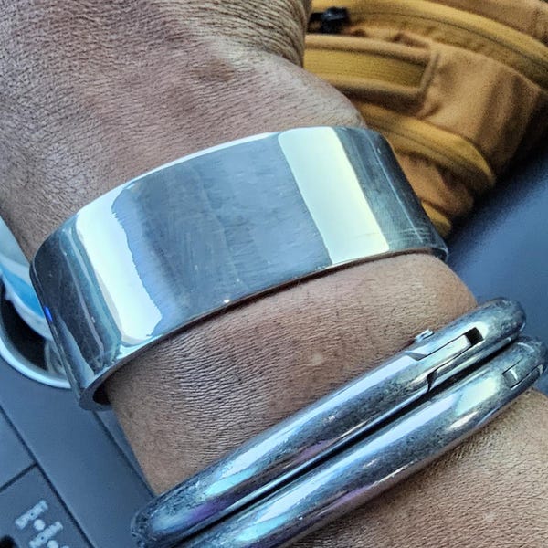 3oz, 18mm Wide Cuff Bangle / Mens Silver Bracelet / Heavy Silver Bangle ...