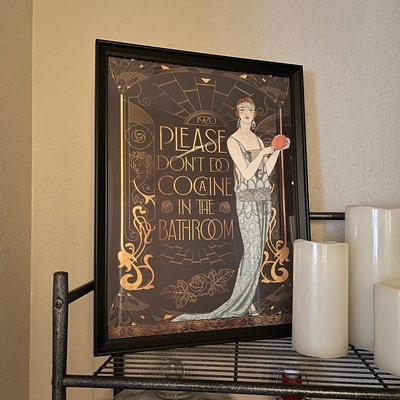 Funny Bathroom Sign Art Deco Bathroom Decoration Vintage - Etsy