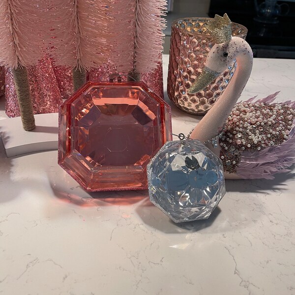 Acrylic Gem 4 Inch Ornament, Square/round Acrylic Gem, SOLD SEPERATELY ...