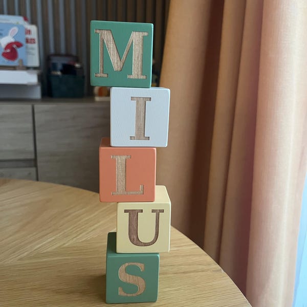 Wooden Name Blocks, Personalized Baby Blocks, Alphabet Baby Custom ...