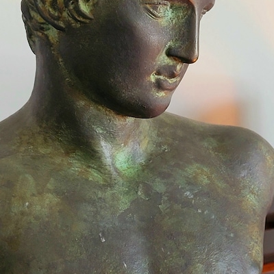 Bust of Marathon Boy Sculpture ,verdigris Effect of Greek Stone Cast of ...
