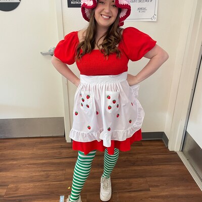Strawberry Shortcake and Friends Inspired, STRAWBERRY SHORTCAKE Crochet Adult Bucket Hat, Rave ...