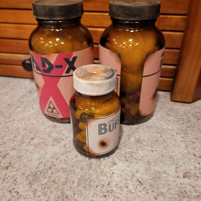 Fallout 4 Inspired Unofficial Weathered Buffout Glass Bottle Container ...