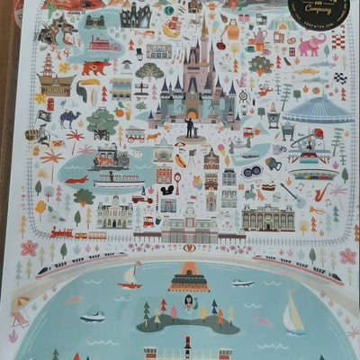 MAGIC KINGDOM Poster Walt Disney World Magic Kingdom Whimsical Map Walt ...