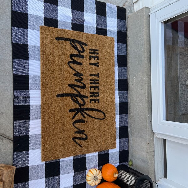 Hey There Pumpkin Doormat, Fall Welcome Mat, Fall Decor, Funny Doormat ...
