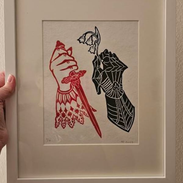 Nightingale Linocut Print - Etsy