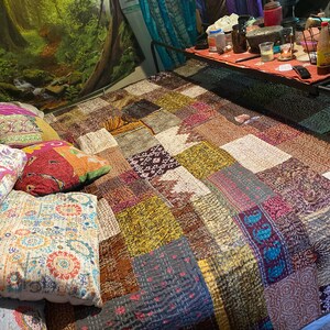 Bohemian Patchwork Quilt Kantha Quilt Handmade Vintage Quilts Boho King ...