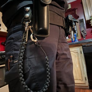 Thin Blue Line Keychain 550 Paracord Keychain - Etsy